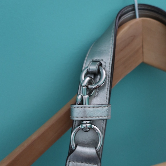 Coach | Bags | Coach Silver Cc Pattern Wpurple Lining Bag | Poshmark